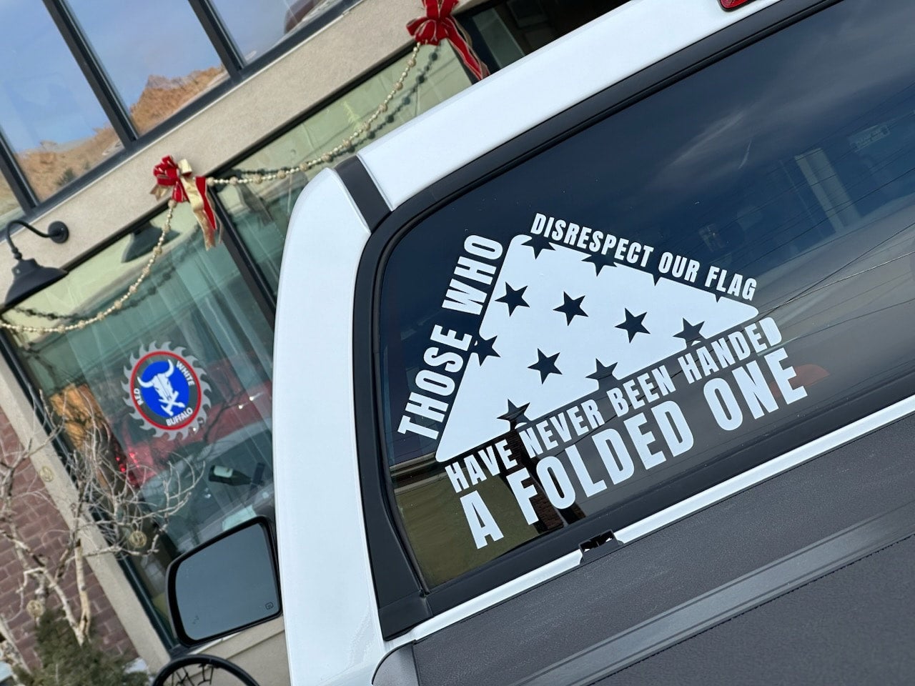 Those Who Disrespect Our Flag Window Decal (15”) | Red White Buffalo
